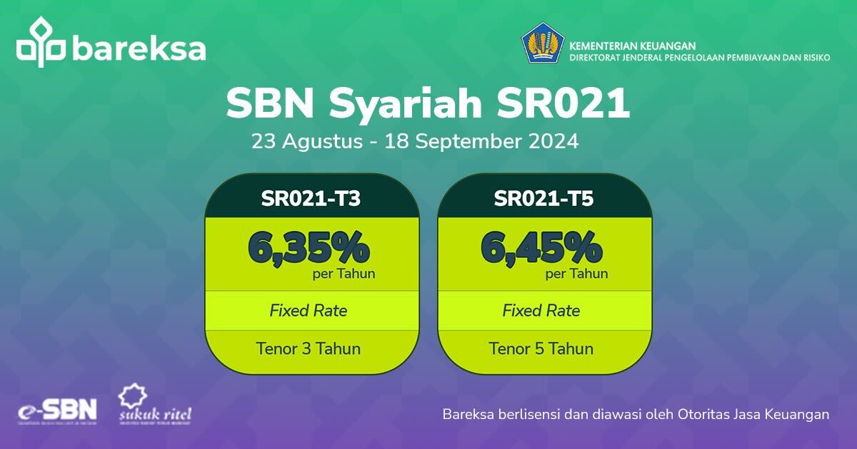 Investasi SR021 (2024) - Surat Berharga Negara | Bareksa